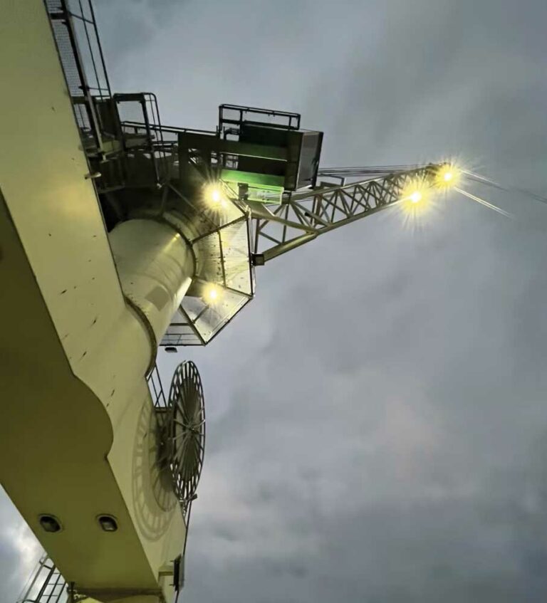The Port of Ahus, Sweden | Crane Lighting by Midstream Lighting